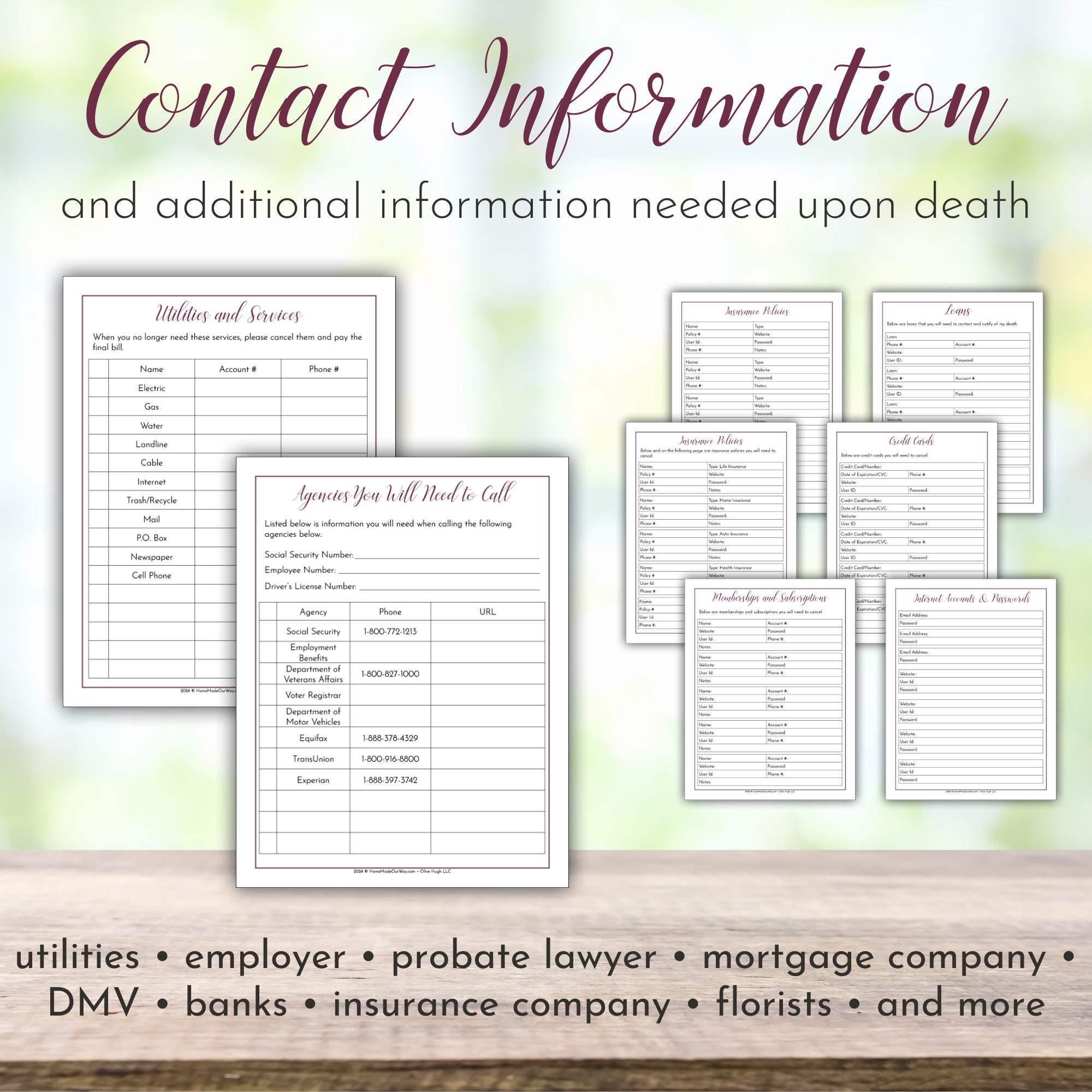 After I Am Gone Planner Printable and Fillable End of Life Binder Plan ...