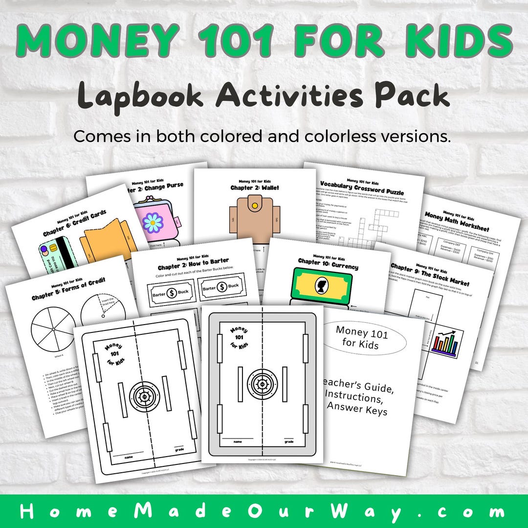 Engaging Money Lessons for Kids • Printable Lapbook Activities That ...