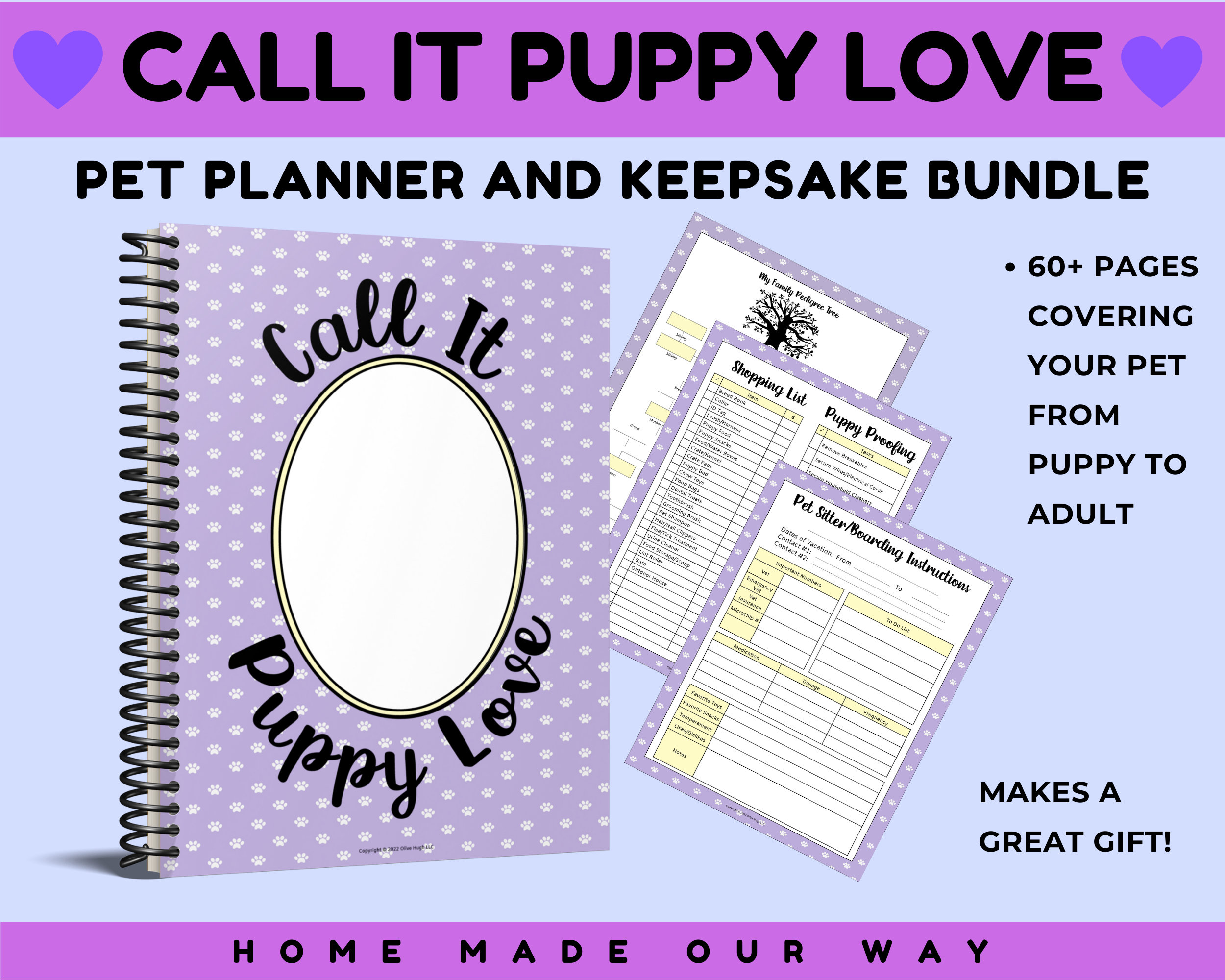 Call It Puppy Love Pet Planner & Keepsake Bundle • A Memory Book for ...