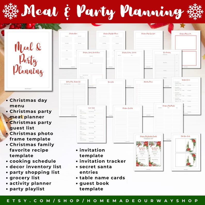 Christmas Planner Printable • Holiday Organizer PDF • Gift Planner ...