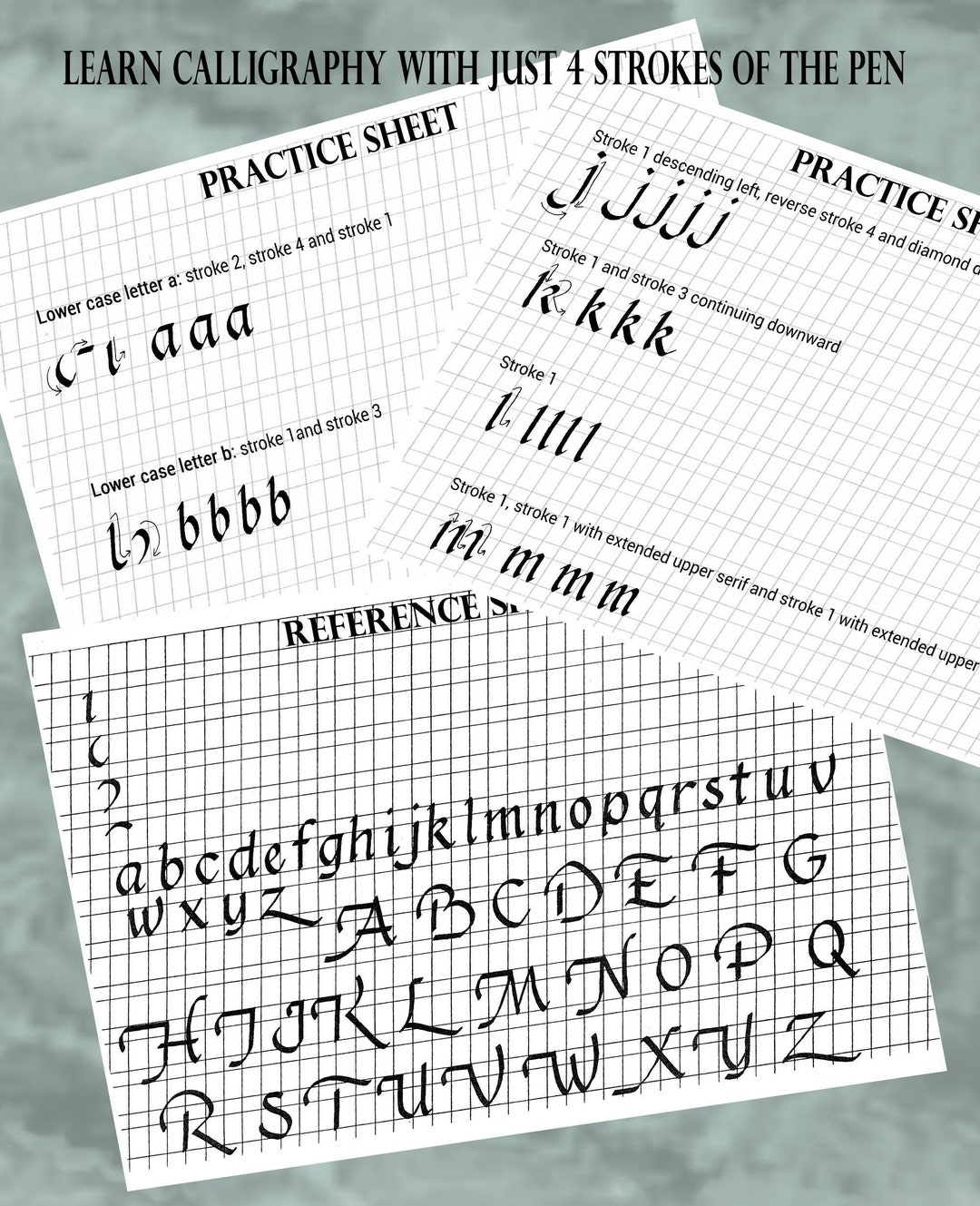 Learn Calligraphy With Just 4 Strokes of the Pen - Etsy