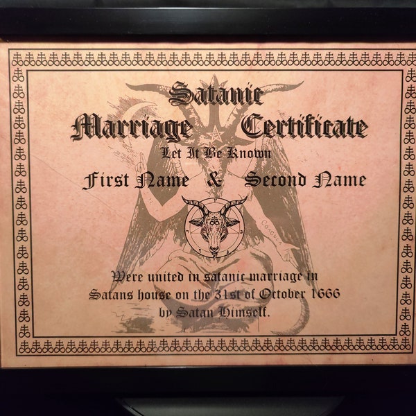 Marriage Certificate Goth - Etsy