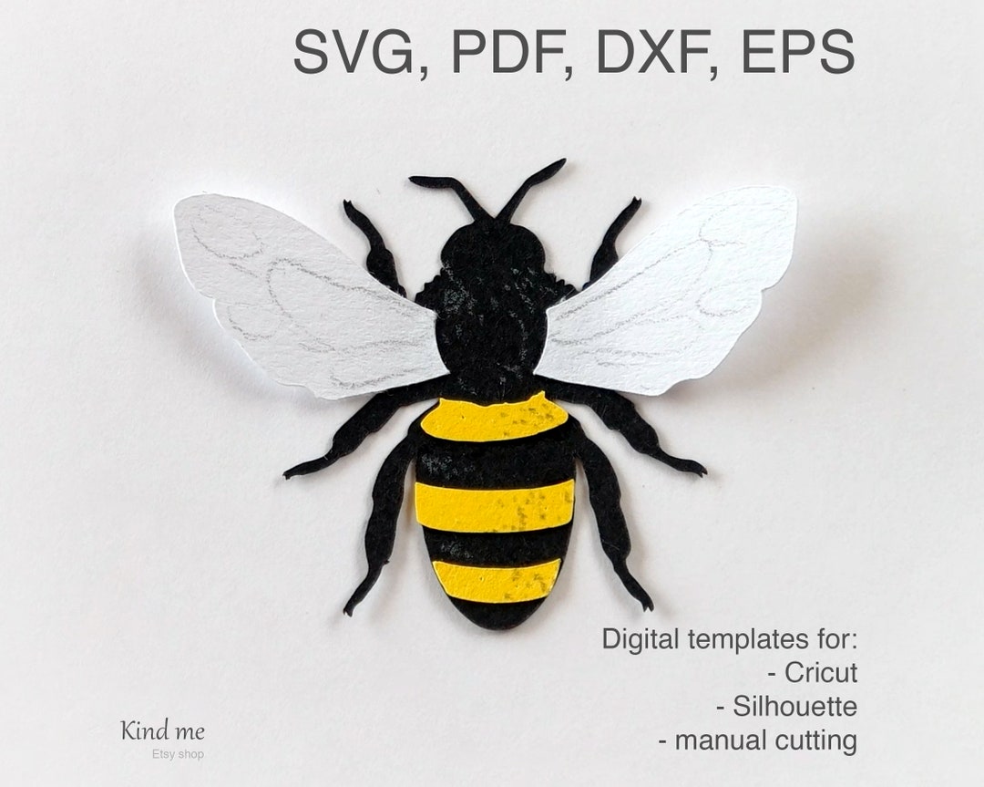 Bee Template for Cricut, Svg, Pdf, Esp, Dxf, Paper Cut - Etsy