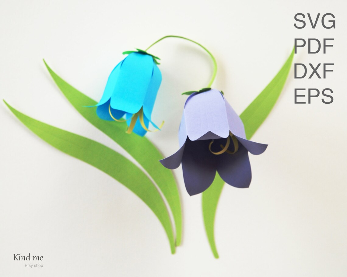 Bluebell LARGE Flower Digital Template for Cricut Campanula - Etsy
