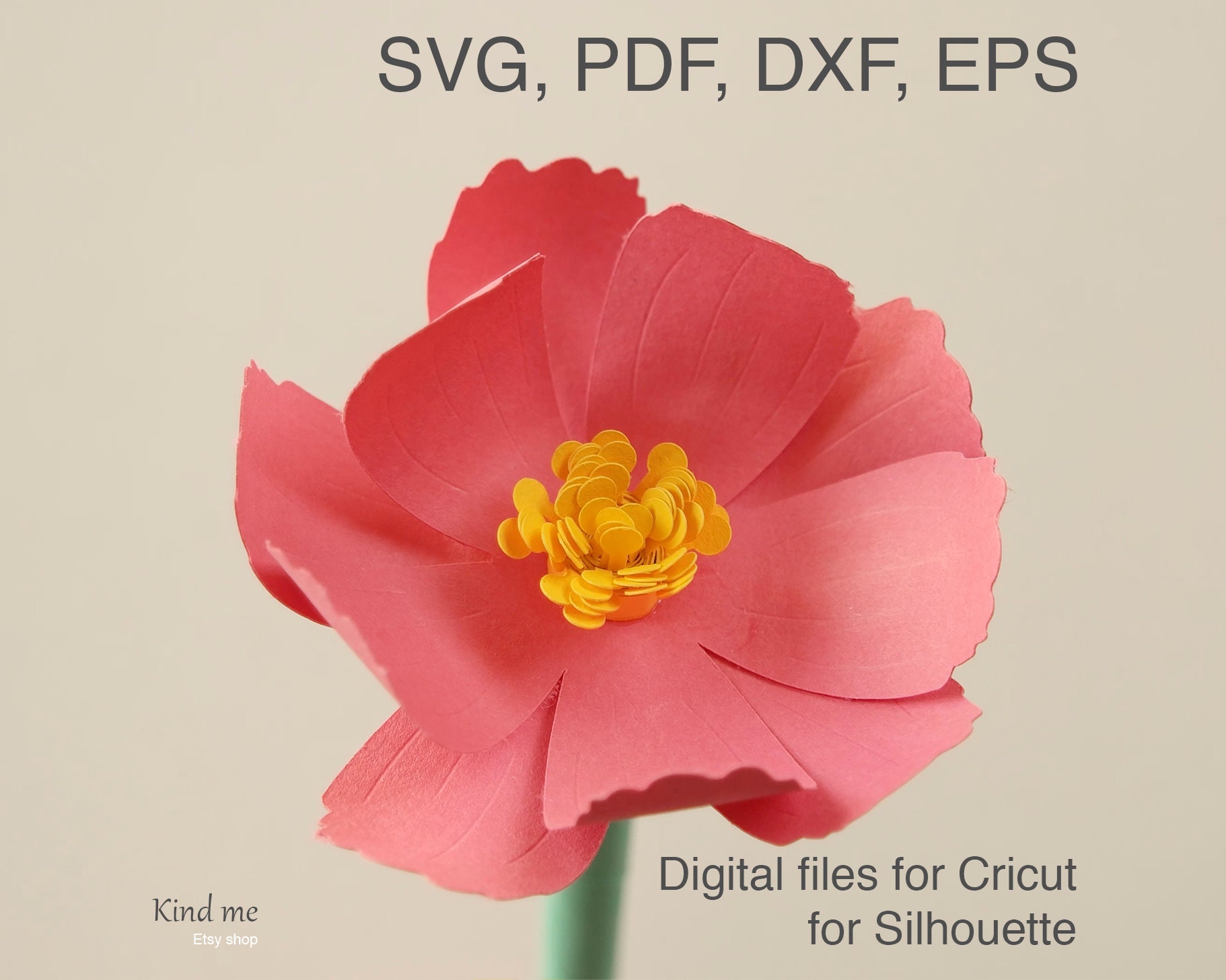 Cosmos Flower Template for Cricut, Svg, Pdf, Esp, Dxf, Instructions ...