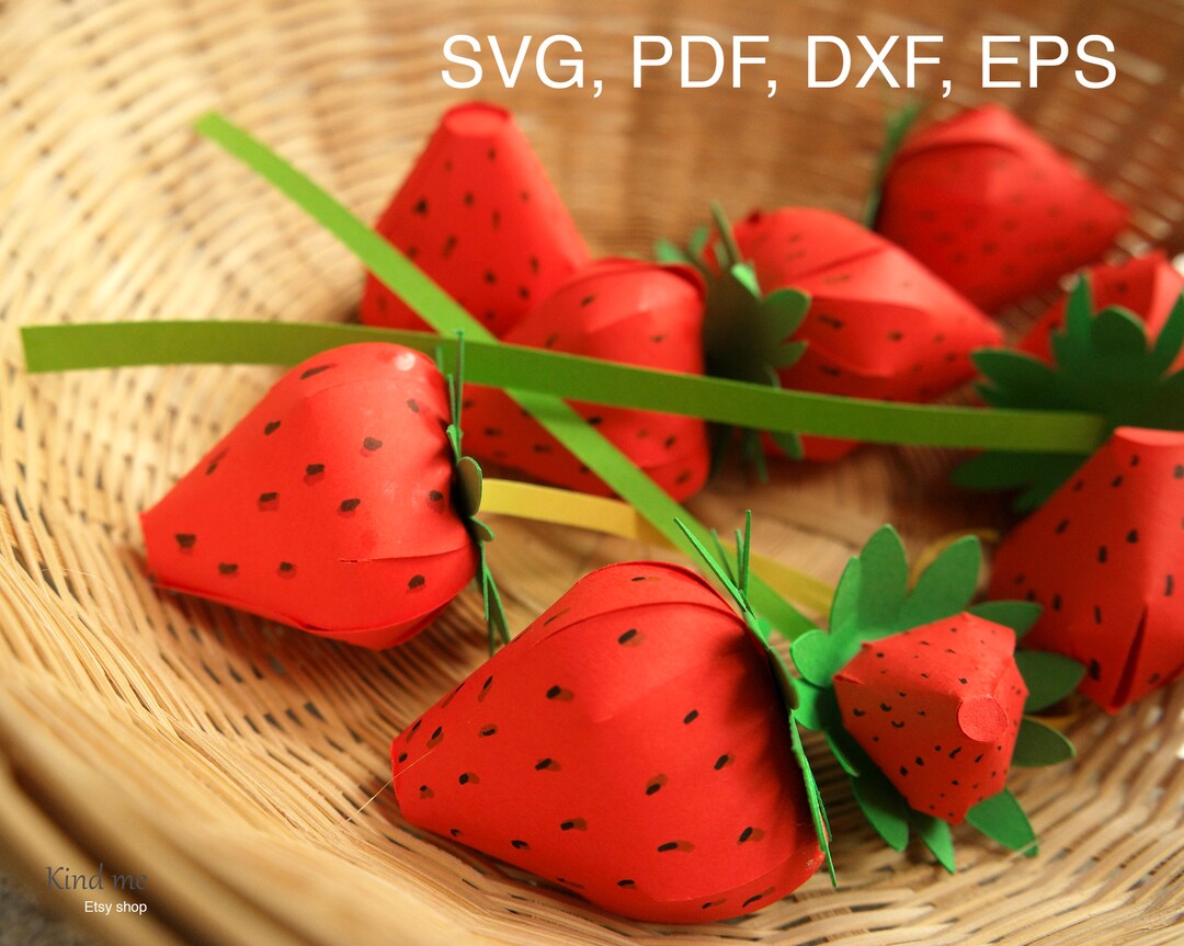 Strawberry Template for Cricut Svg Pdf Esp Dxf - Etsy