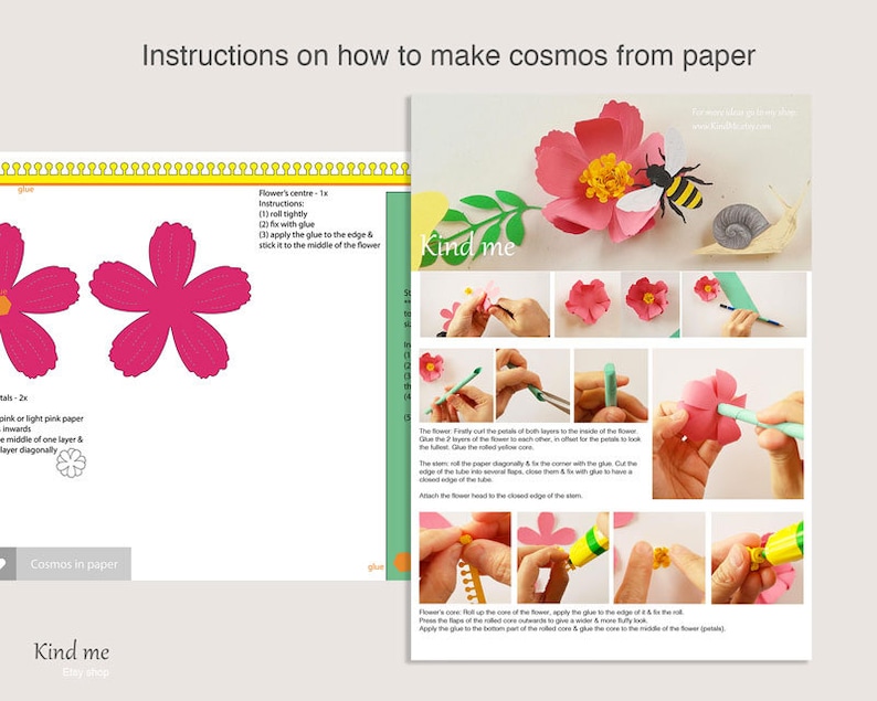 Cosmos Flower Template for Cricut, Svg, Pdf, Esp, Dxf, Instructions ...