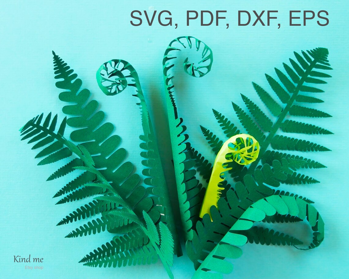 Fern Leaf & Fiddlehead Templates for Cricut, Svg, Pdf, Esp, Dxf ...