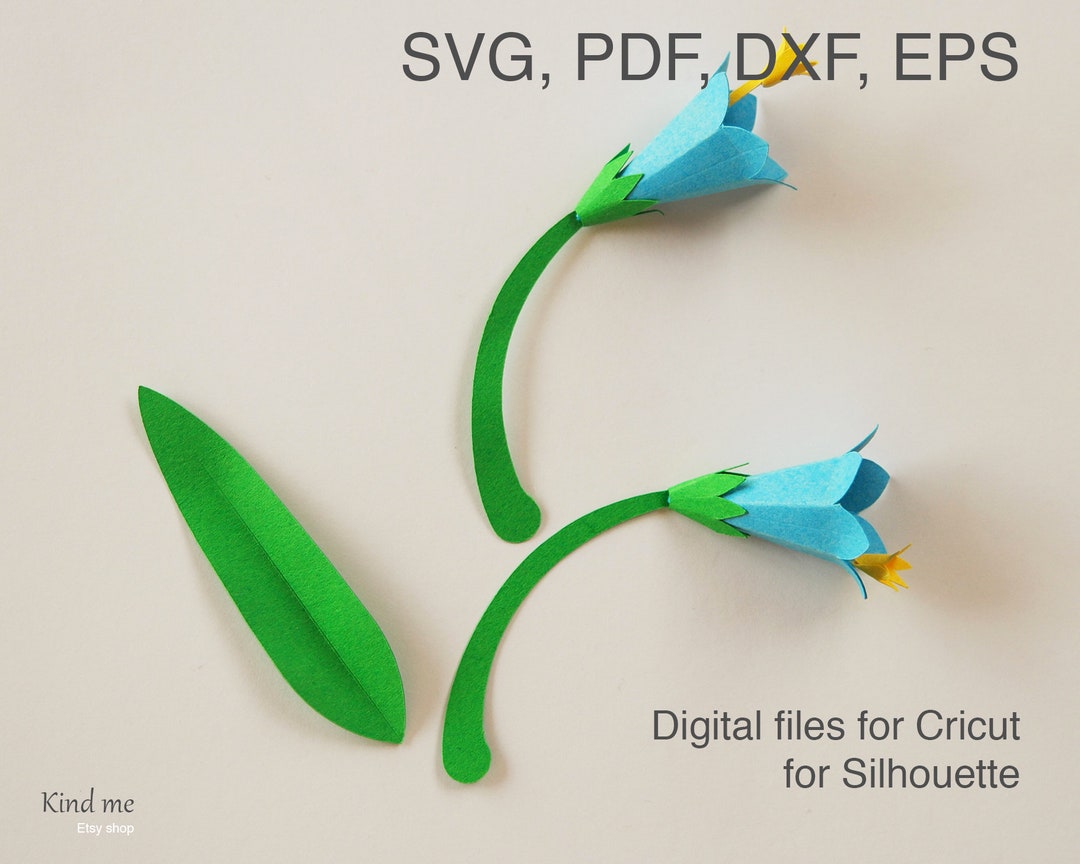 Bluebell Flower Digital Template for Cricut, Svg, Pdf, Esp, Dxf ...