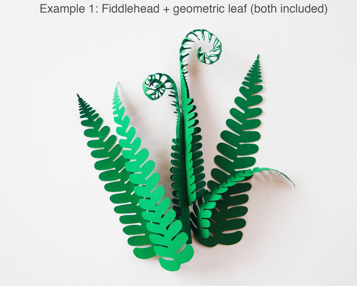 Fern Leaf & Fiddlehead Templates for Cricut, Svg, Pdf, Esp, Dxf ...