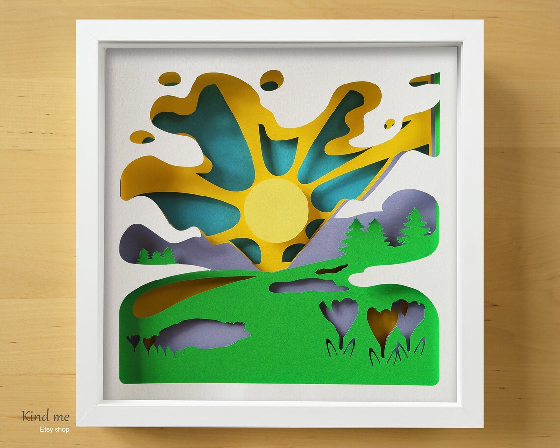 3D Paper Cut Shadow Box Templates for Cricut SVG Pdf Esp - Etsy