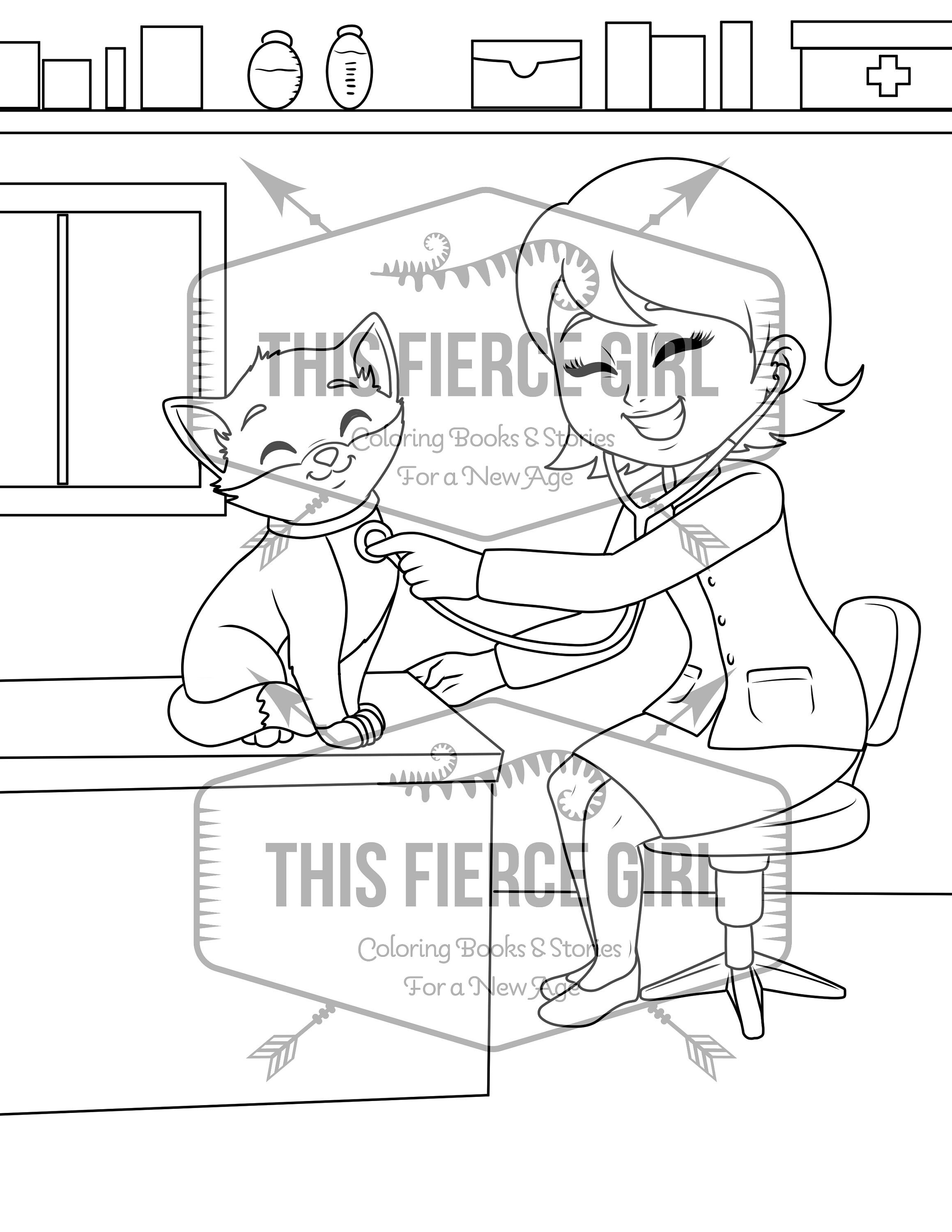 Veterinarian Coloring Page