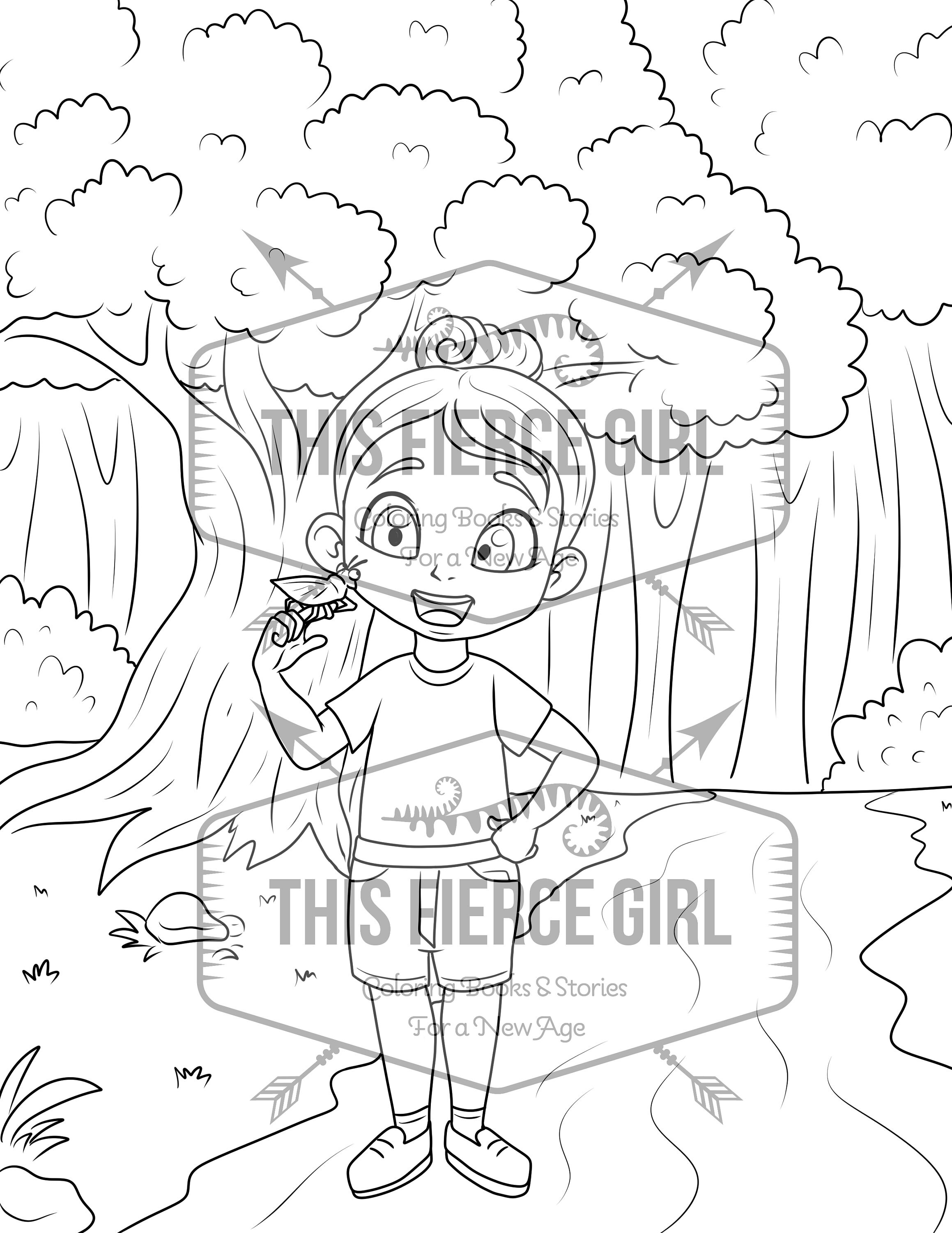 Walking Girl Coloring Page