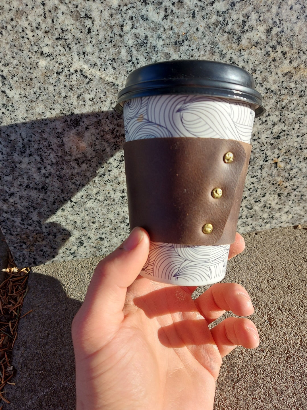 Custom Leather Coffee Cup Wrap - Etsy