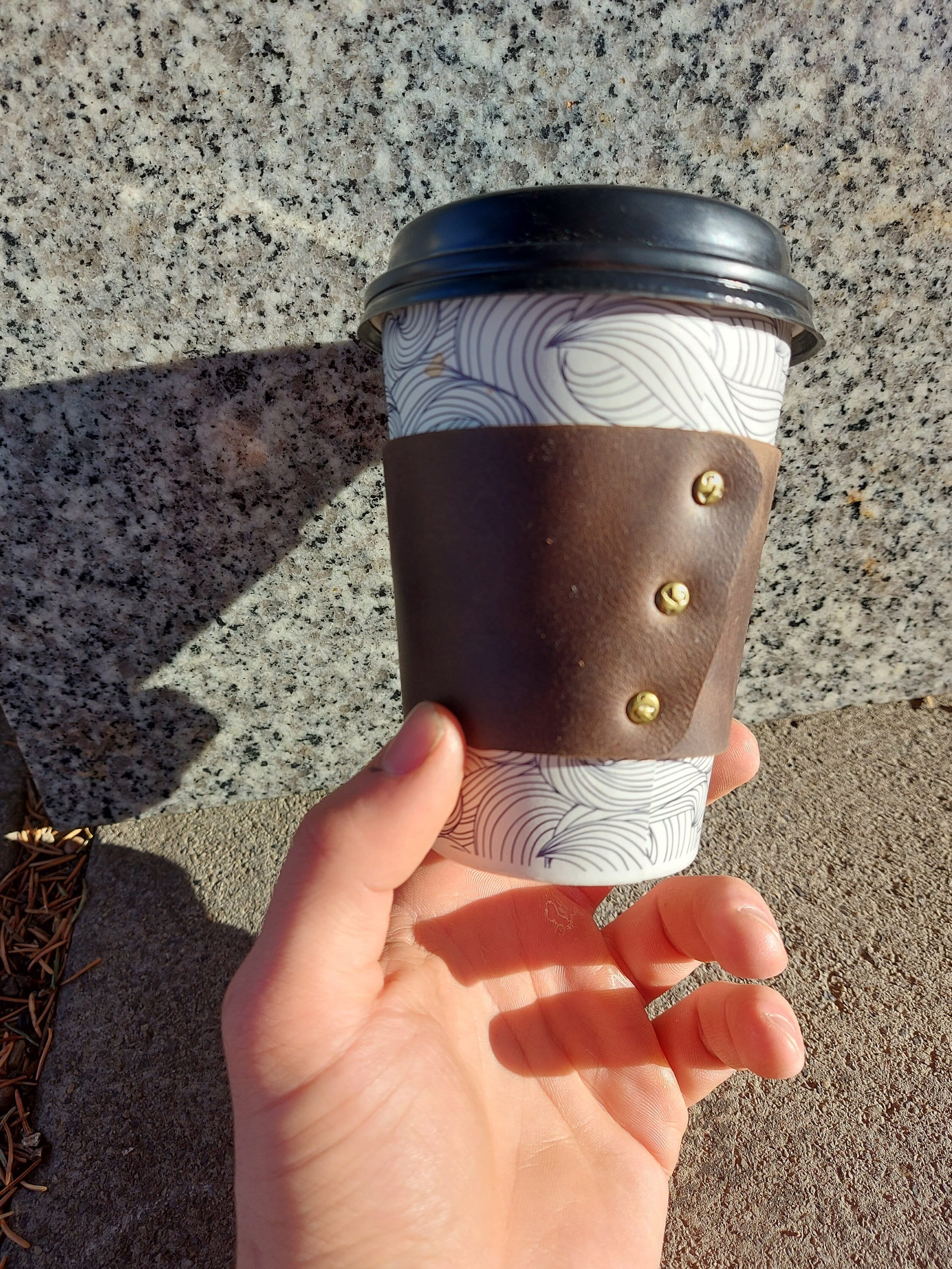 Custom Leather Coffee Cup Wrap - Etsy