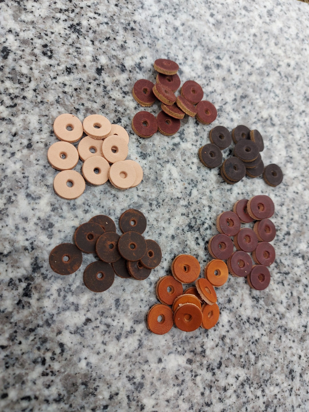 1/2" Leather Washers Round Circle Circular Leather Buttons Leather ...