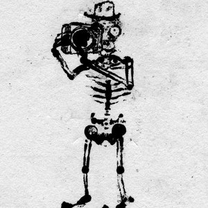 Camera Skeleont 5x7" Print - Etsy