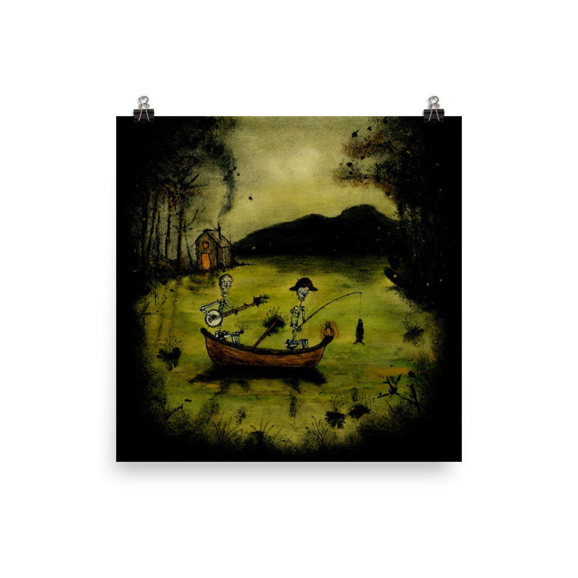 10x10" PHYSICAL PRINT - Swamp Skeletons Print on Enhanced Matte Paper ...