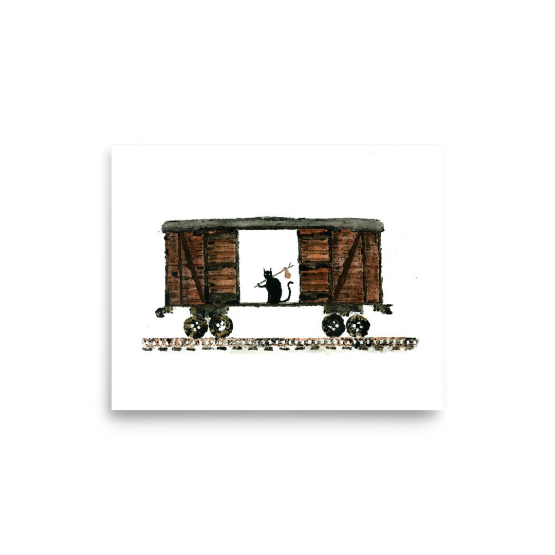 Boxcar Cat Print - Etsy