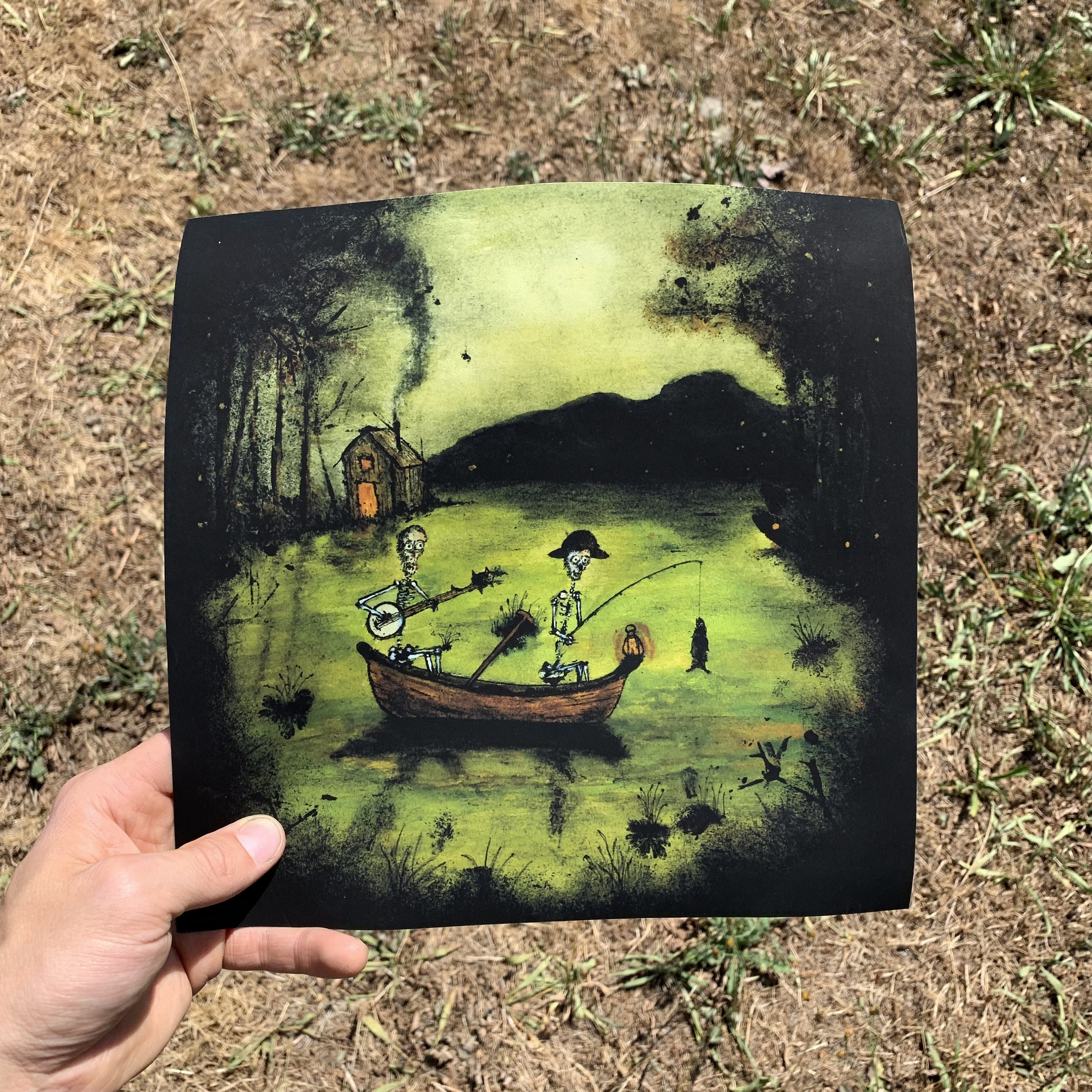 10x10" PHYSICAL PRINT - Swamp Skeletons Print on Enhanced Matte Paper ...