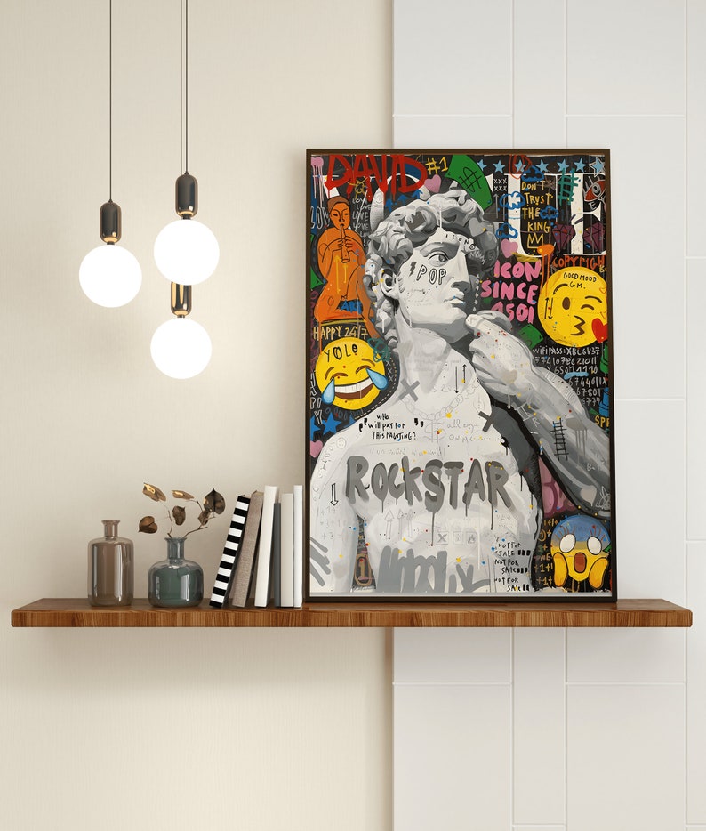 Graffiti Statue of David Wall Art, Digital Download Print, Wall Decor ...