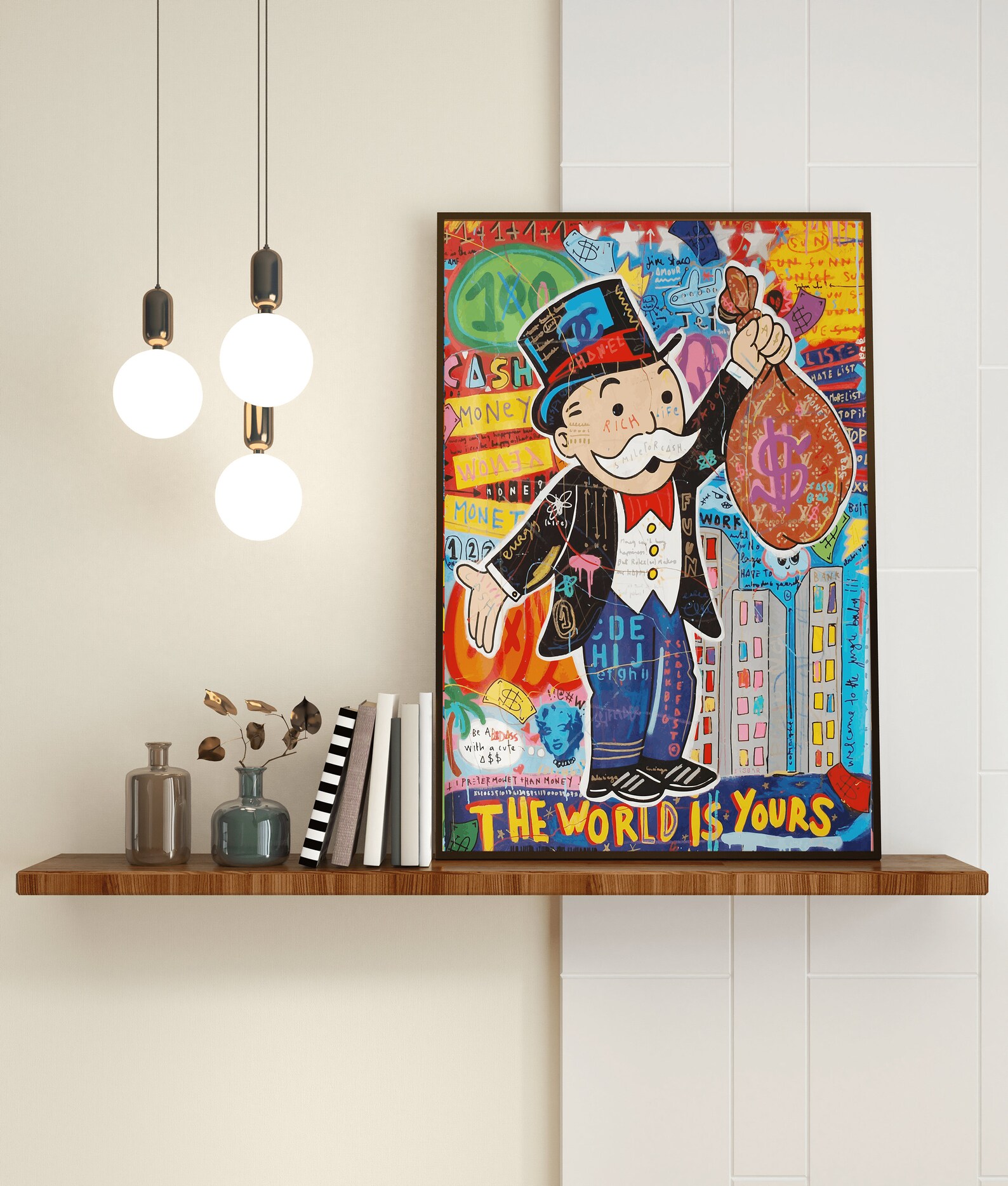 Custom Monopoly Art Poster Sign Framed Canvas Wall Art Printable ...