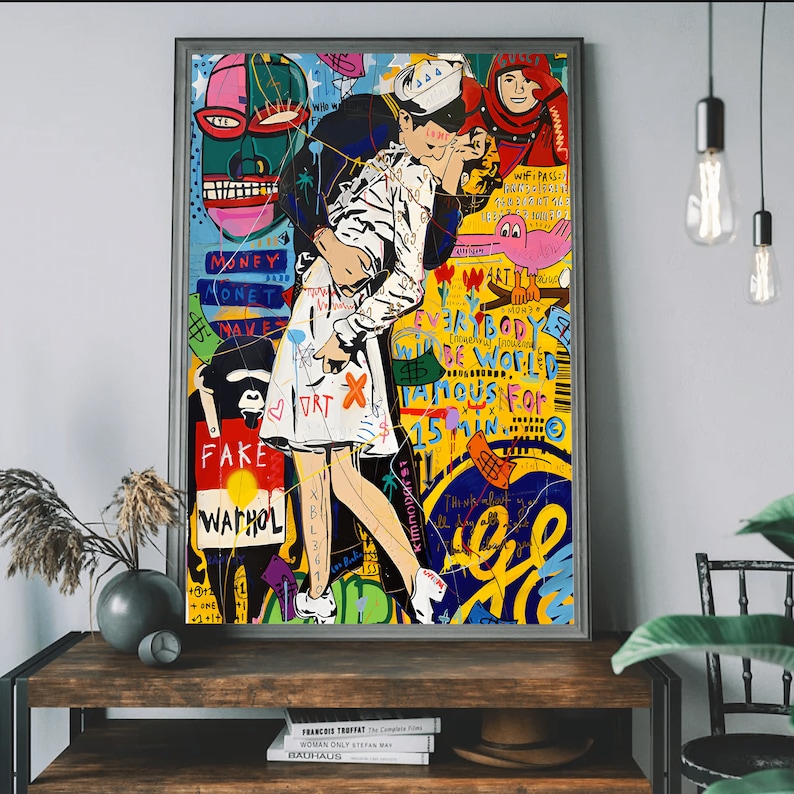 Graffiti Kissing Wall Art Digital Download Print Wall Decor - Etsy