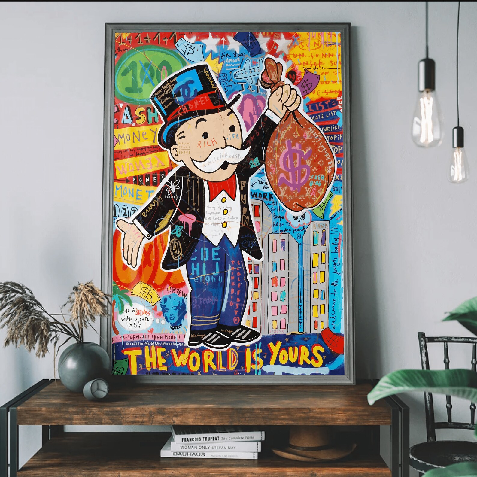 Custom Monopoly Art Poster Sign Framed Canvas Wall Art Printable ...