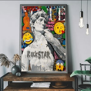 Graffiti Statue of David Wall Art, Digital Download Print, Wall Decor ...