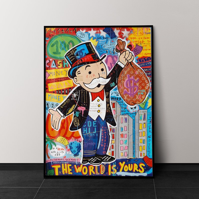 Custom Monopoly Art Poster Sign Framed Canvas Wall Art Printable ...