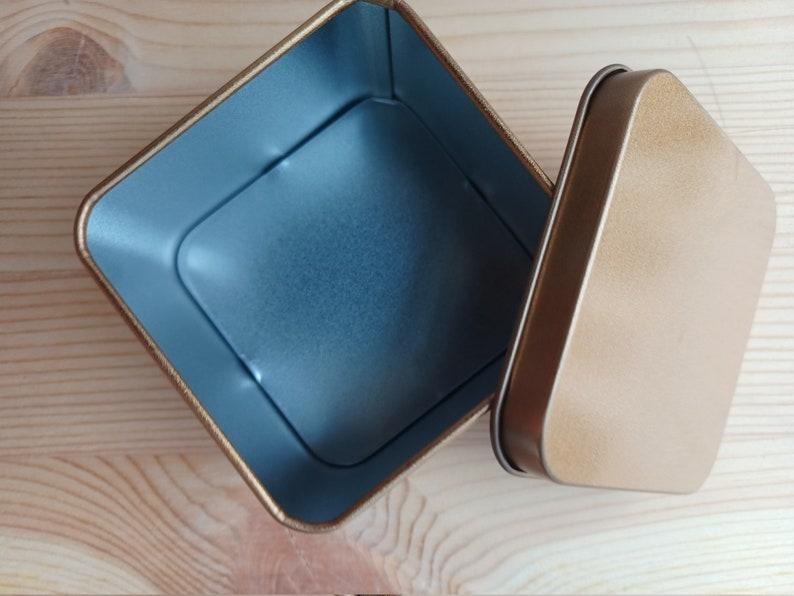 Small Square-shaped Metal Storage Tin - Etsy