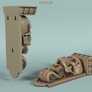 Skull Brackets KR-0126. 3D STL Model for CNC and Printing. - Etsy