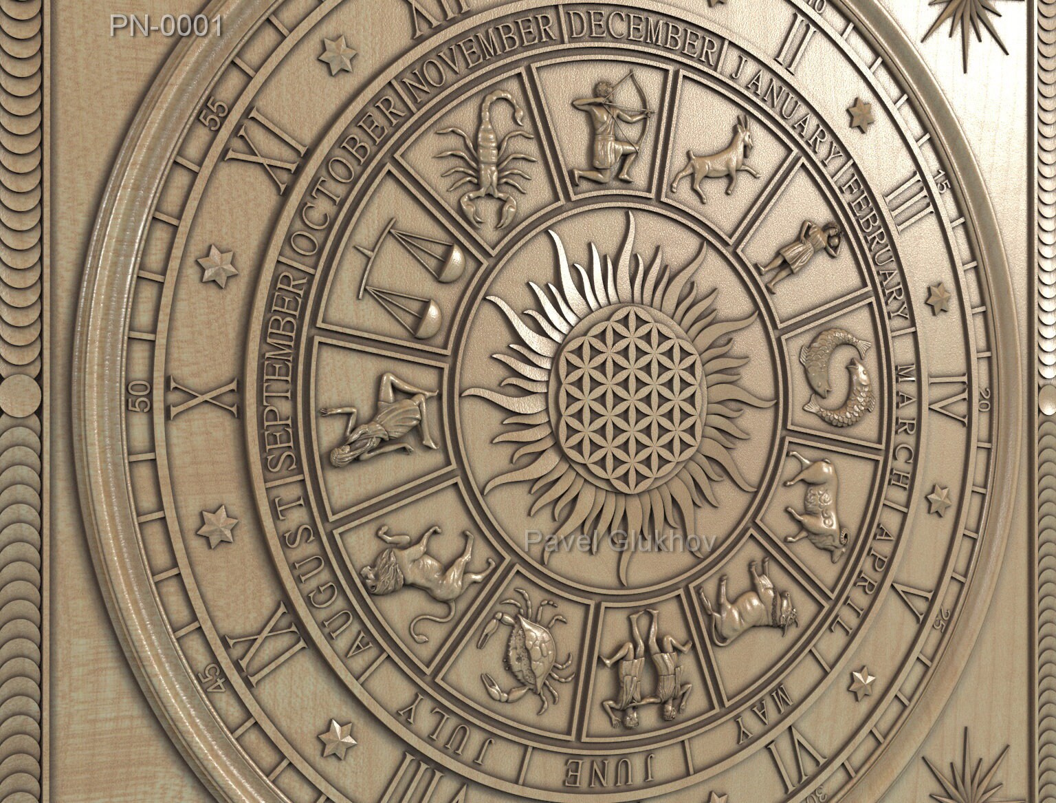 Panel "zodiac Signs". PN-0001 3D STL Model for CNC and Printing. - Etsy