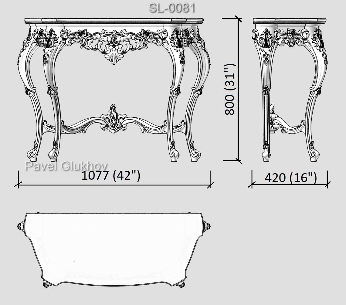 Vintage Table SL-0081. 3D STL Model for CNC and 3D Printing. - Etsy