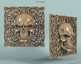 Stylized Skull. PN-0003 3D STL Model for CNC and Printing. - Etsy