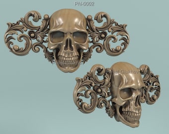 Stylized Skull. PN-0003 3D STL Model for CNC and Printing. - Etsy