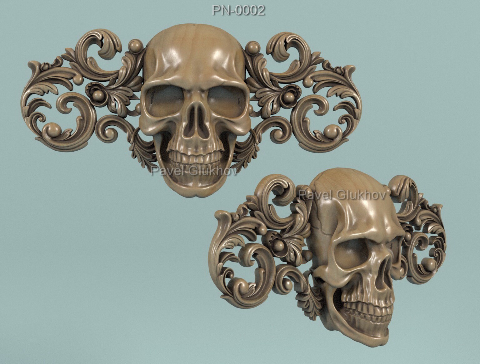 Stylized Skull. PN-0002 3D STL Model for CNC and Printing. - Etsy
