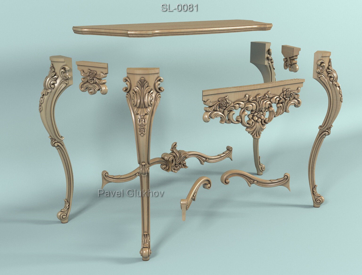 Vintage Table SL-0081. 3D STL Model for CNC and 3D Printing. - Etsy