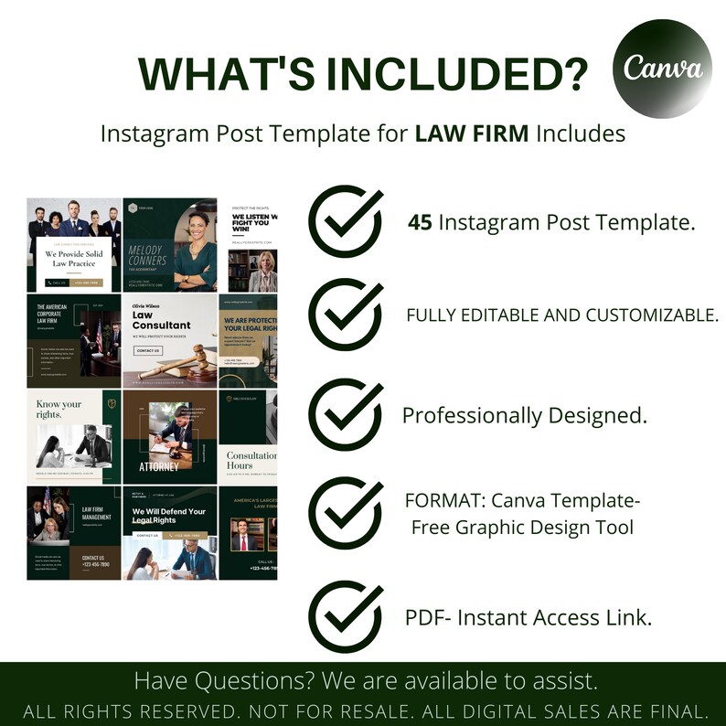 45 Modern Law Firm Instagram Templates Canva Lawyer Instagram Template ...