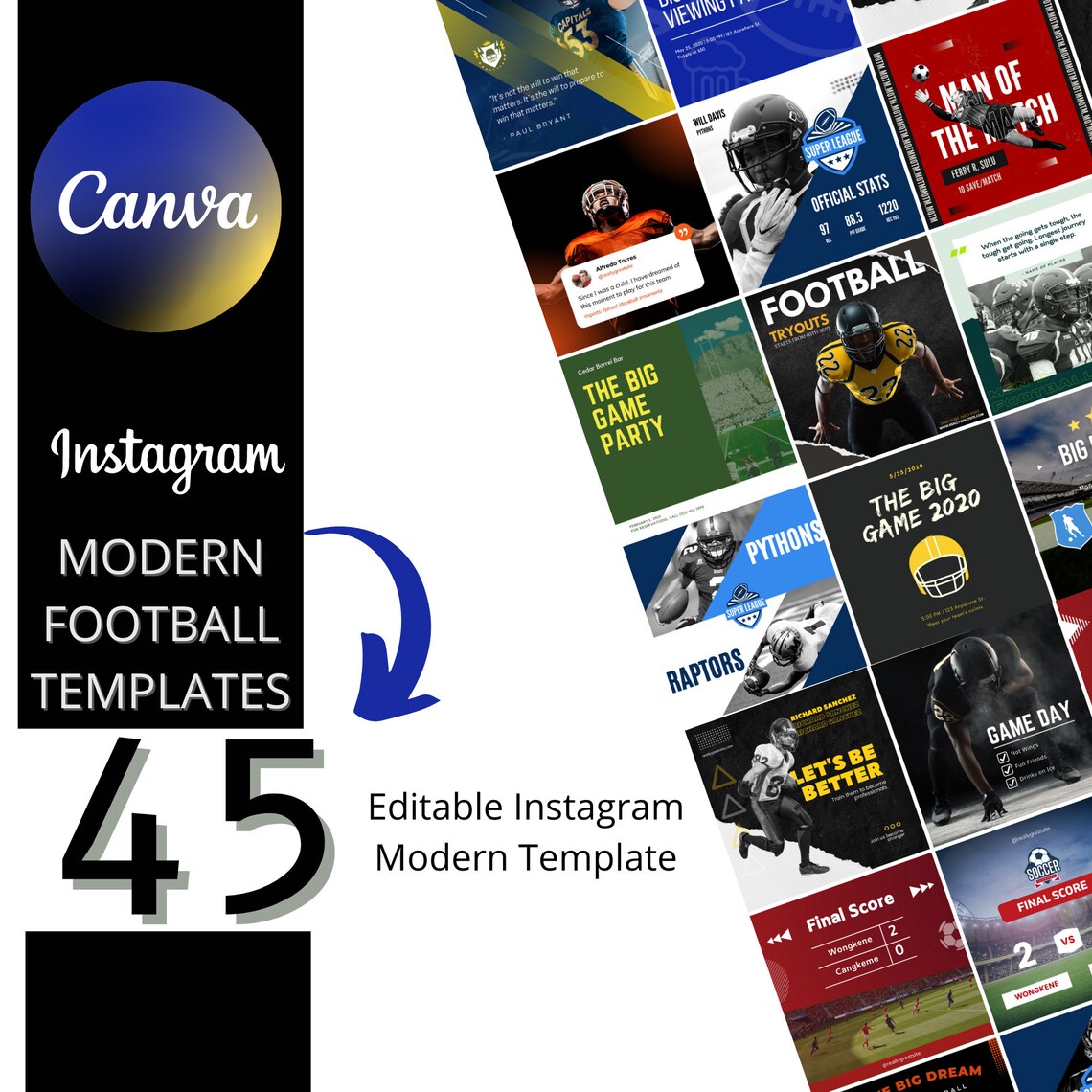 45 Football Instagram Post Templates Canva Social Media Post, Football ...