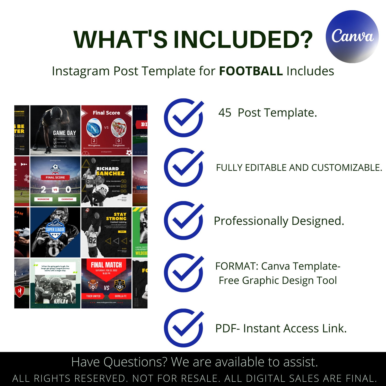 45 Football Instagram Post Templates Canva Social Media Post, Football ...