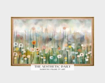 Samsung Frame TV Art | Spring Field Abstract Landscape Painting With ...