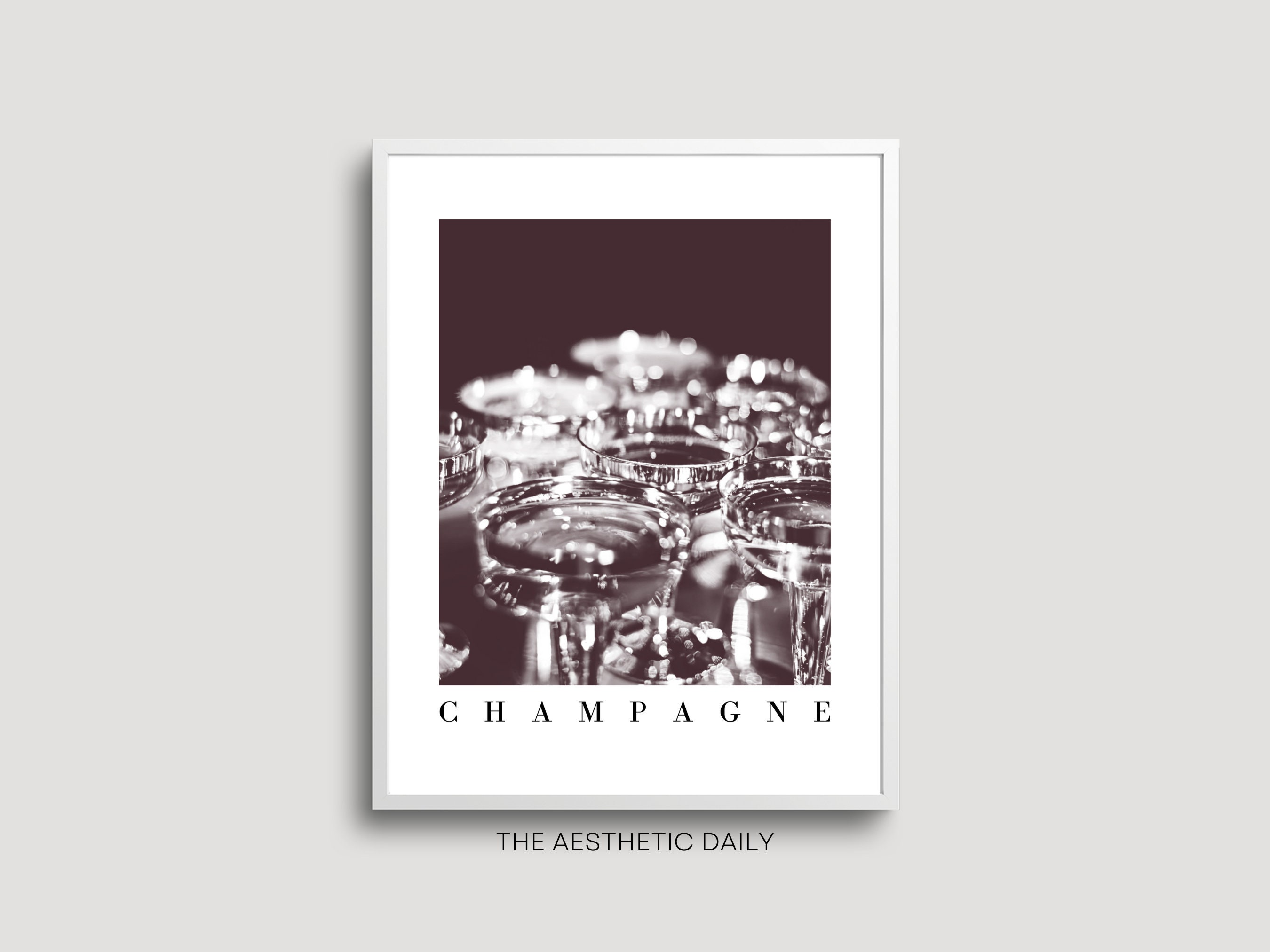 Aesthetic Champagne Print, Bar Poster, Bar Cart Decor, Alcohol Art ...