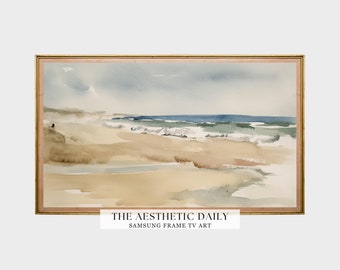 Samsung Frame TV Art | Relaxing Beach Watercolor Print | DIGITAL ...