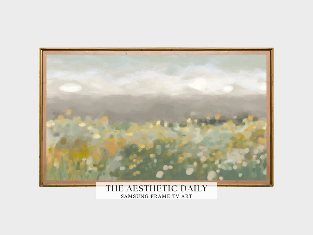 Samsung Frame TV Art | Spring Field Abstract Landscape Painting With ...