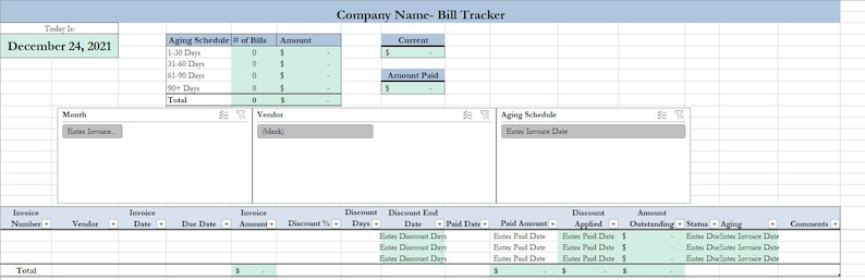 Invoice Tracker | Bill Tracker | Excel Templates | Business Invoice ...