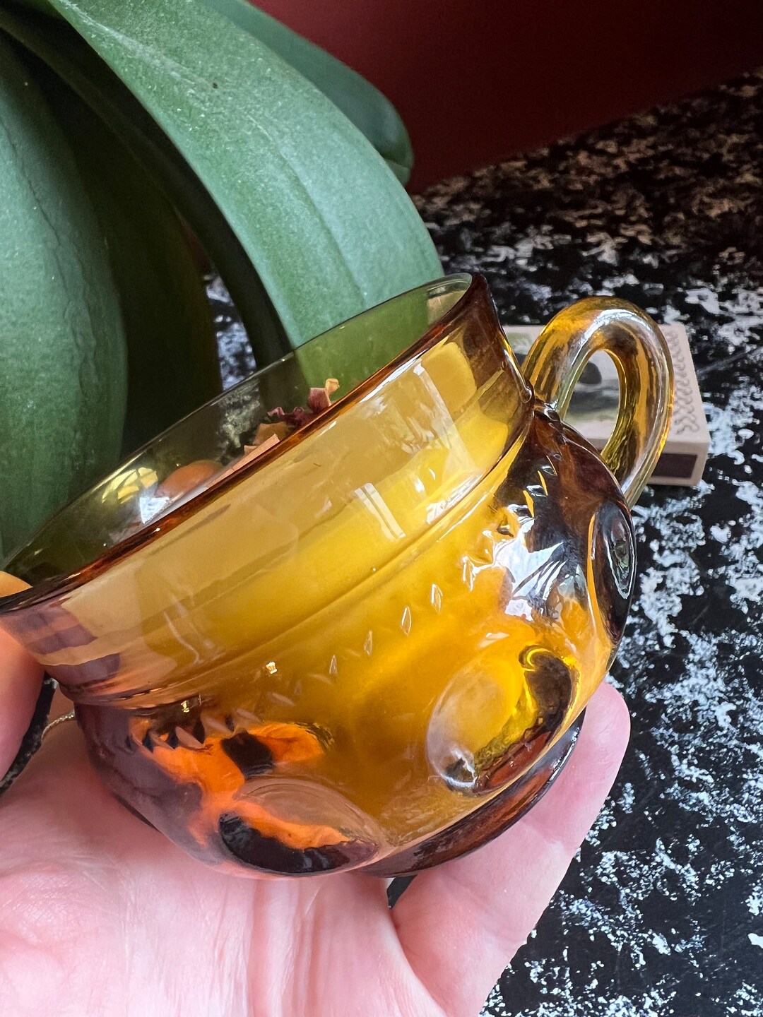 Vintage Amber Glass Mug Tobacco and Bay Leaf Fragrance Soy Wax - Etsy