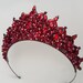 Red Velvet Rose Flower Crown, Floral Bridal Tiara Handcrafted Mexican ...
