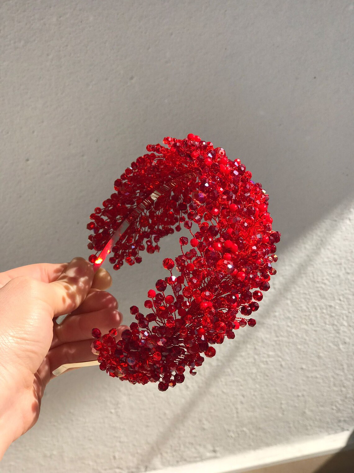 Burgundy Red Crystal Bridal Tiara Crown, Red Wedding Headpiece ...