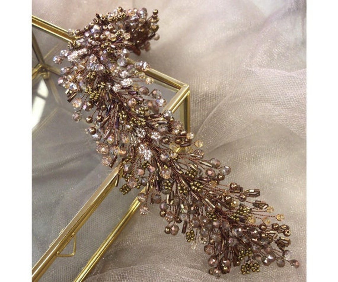 Bronze Baroque Bridal Headband, Rustic Bridal Tiara, Bronze Wedding ...